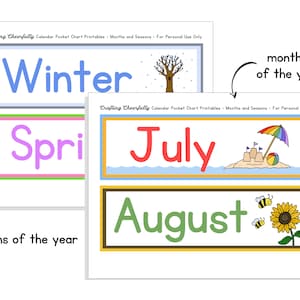 Pocket Calendar Kit for Kids - Editable, Pocket Chart Cards, Classroom ...