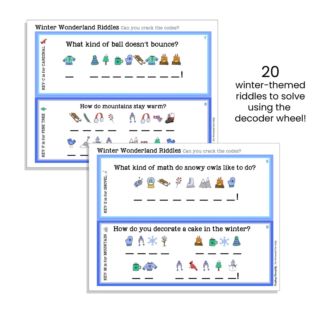 Winter Decoder Wheel - Cipher Wheel - Kid's Winter Activity Printable ...