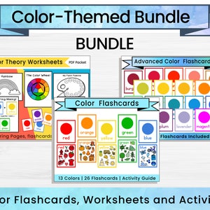 Color Card Bundle - Color Flashcards and Worksheets - Printable - Etsy