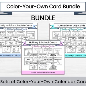 Color-your-own Calendar Card Bundle Instant Digital Download - Etsy