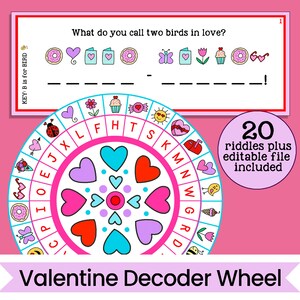 Valentine's Day Decoder Wheel - Cipher Wheel - Printable Valentine's ...