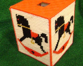 Rocking Horse Tissue Box, Plastic Canvas Decorative Holder, Perfect for ...