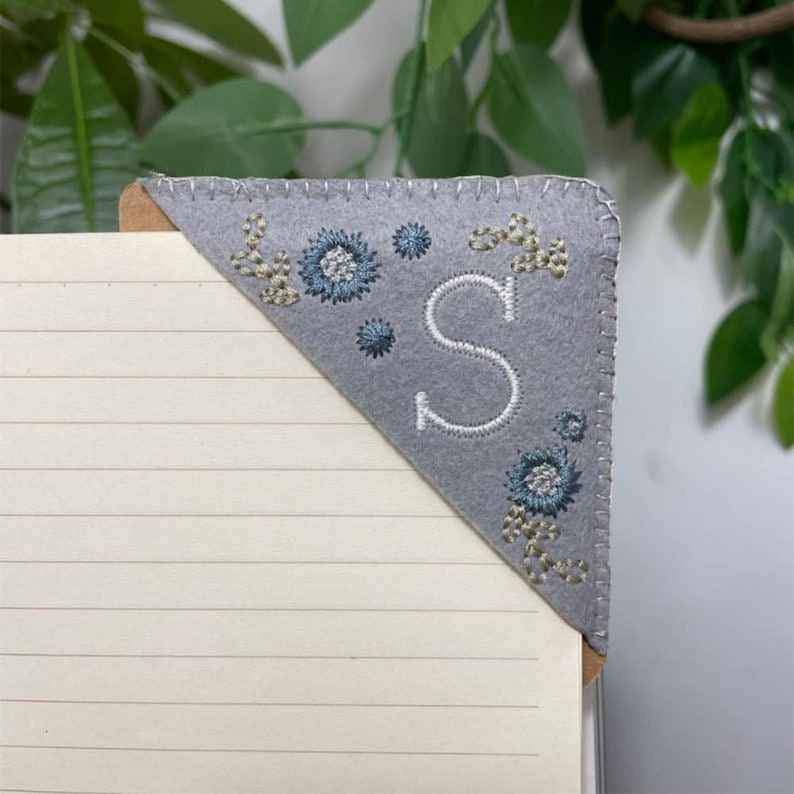 Felt Triangle Page Stitched Corner Handmade Bookmark, Personalized Hand ...