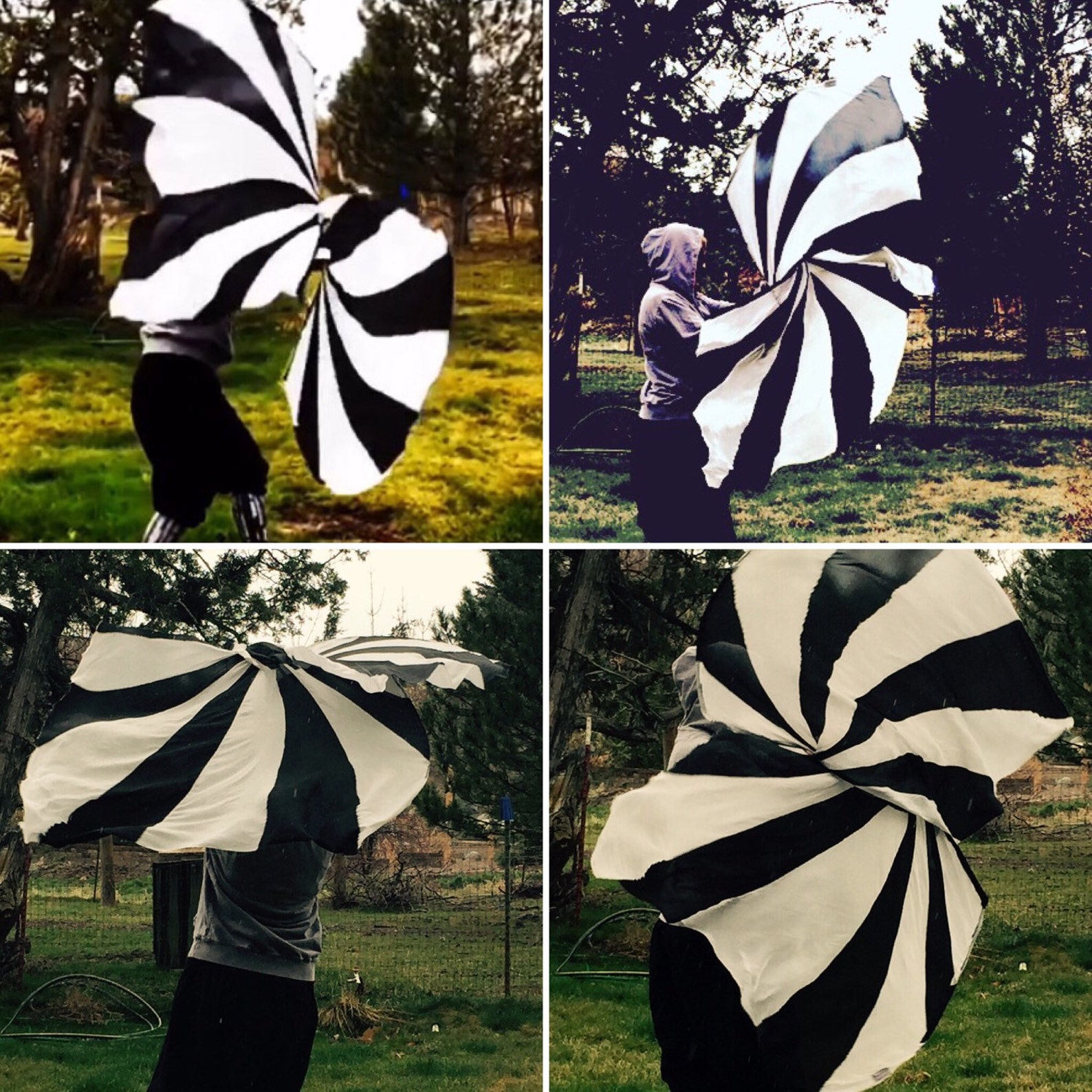 Silk Swing Flags Pair of Hand Painted Spin Flags. This Pattern - Etsy