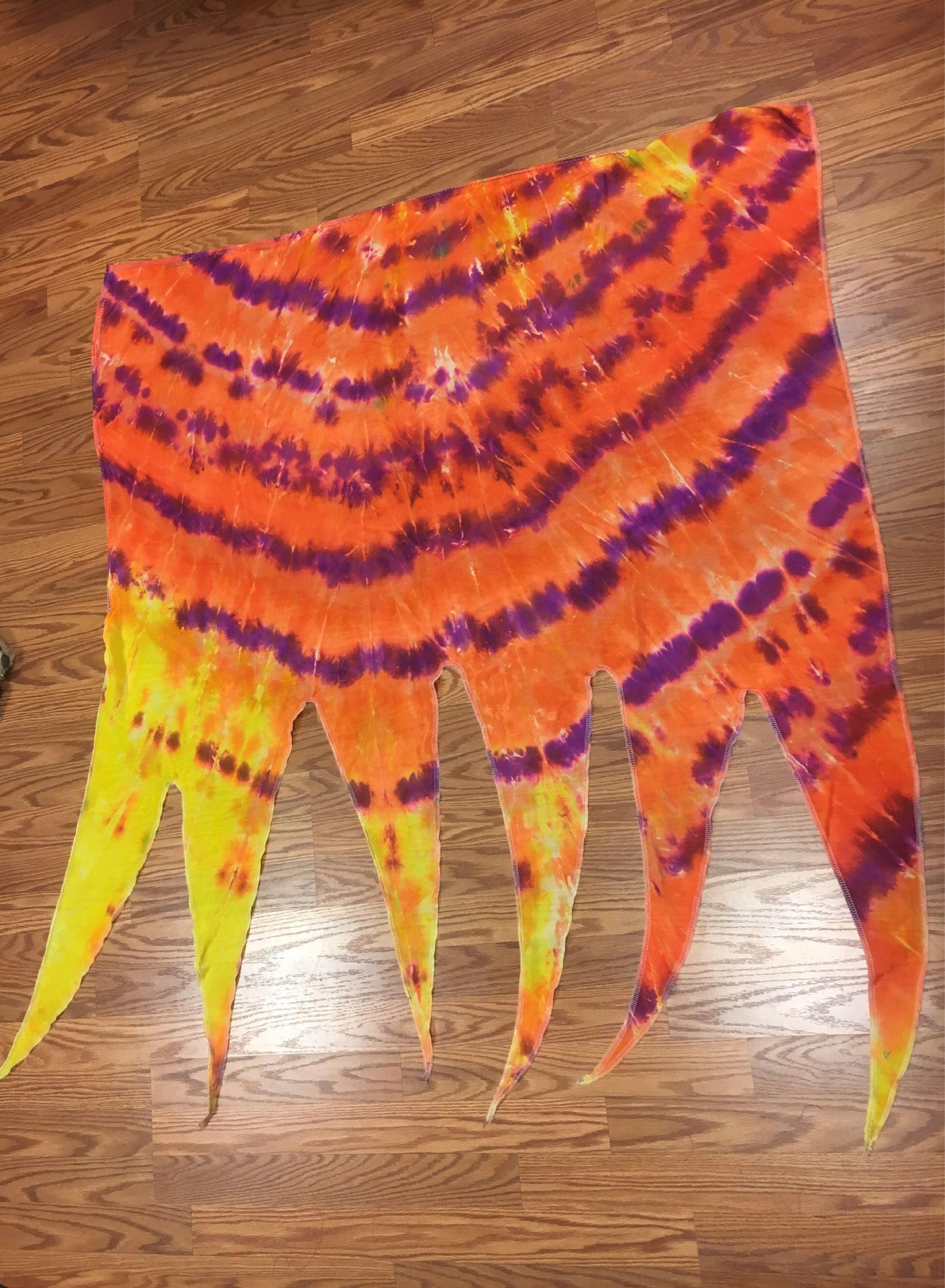 X Large Hand Dyed UV Glow Silk Spin Flags With Flame Tips - Etsy