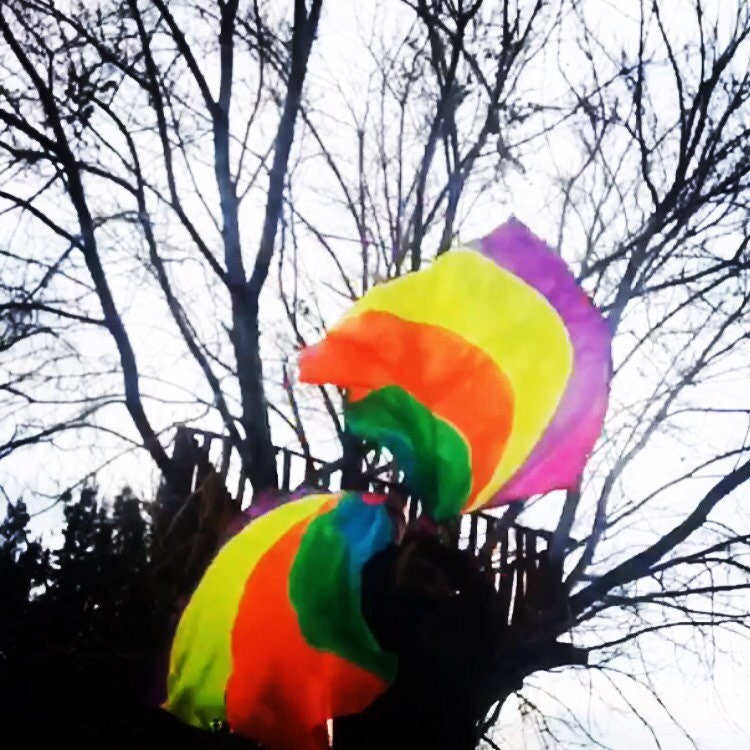 Silk Swing Flags Pair of Hand Painted Spin Flags. This Pattern | Etsy