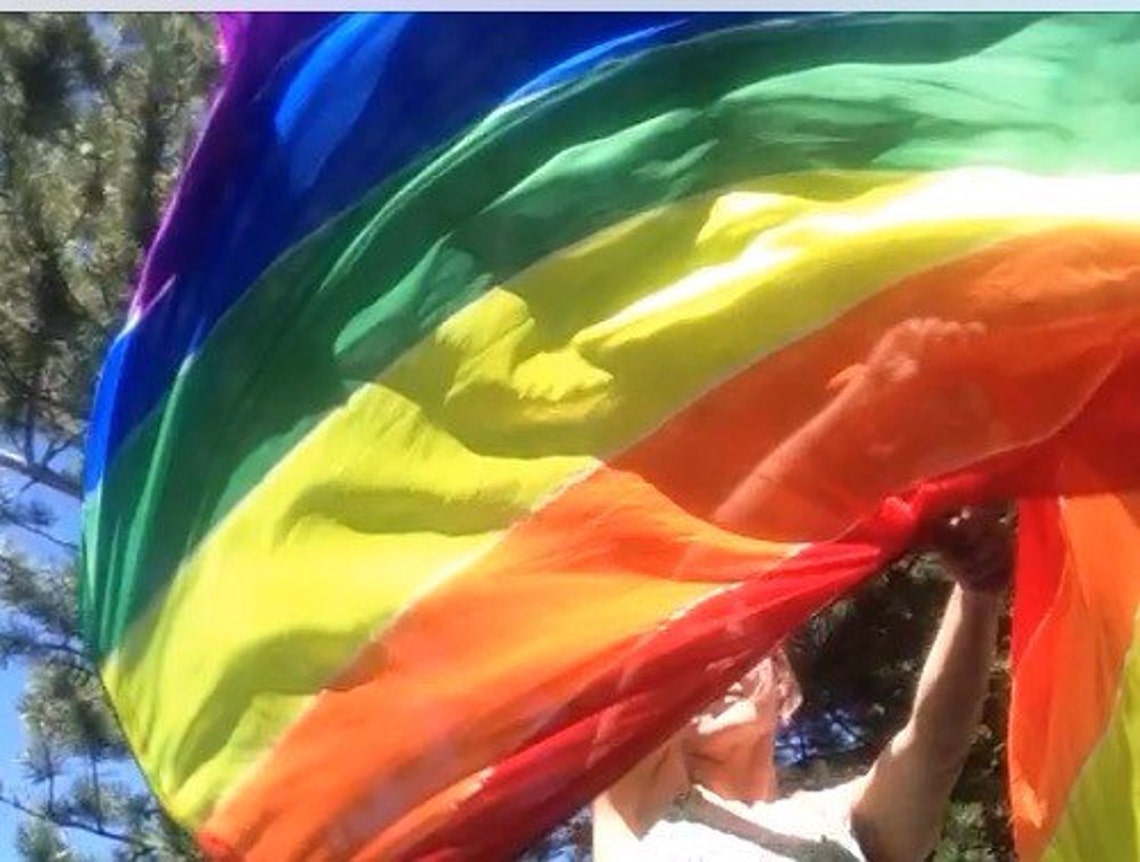 X Large Weighted Spin Flags Pair of UV Glow Hand Painted Silk - Etsy