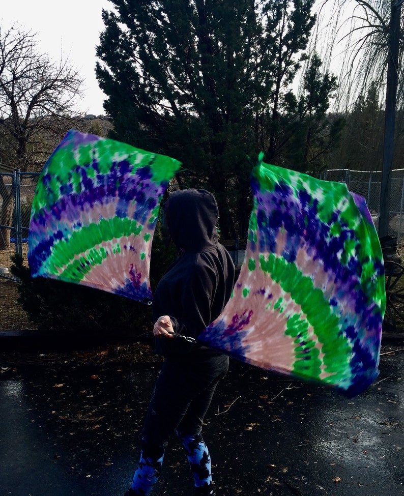 Flag Poi Hand Dyed 100% Silk in the colors of ur choice of | Etsy