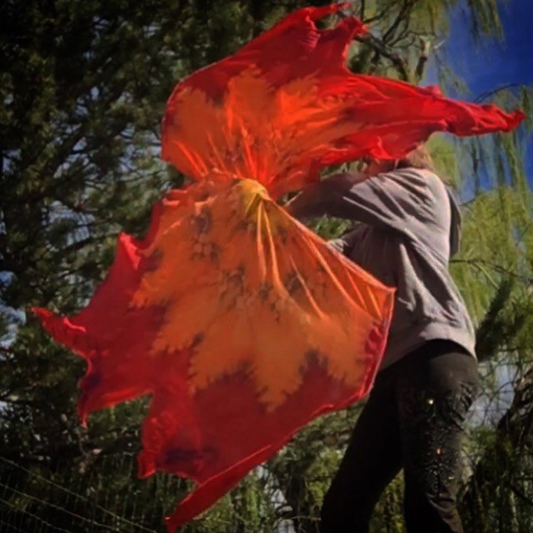 Spin Flags Hand Dyed Flame Tip Flag Poi! Customizable UV Colors Make ...