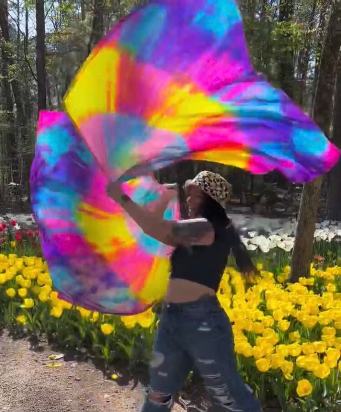 Weighted Flags UV Glow Hand Dyed Silk Spin Flags Made to | Etsy