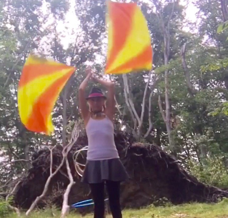 Flag Poi With Swivel Handles Hand Painted 100% Silk in the | Etsy