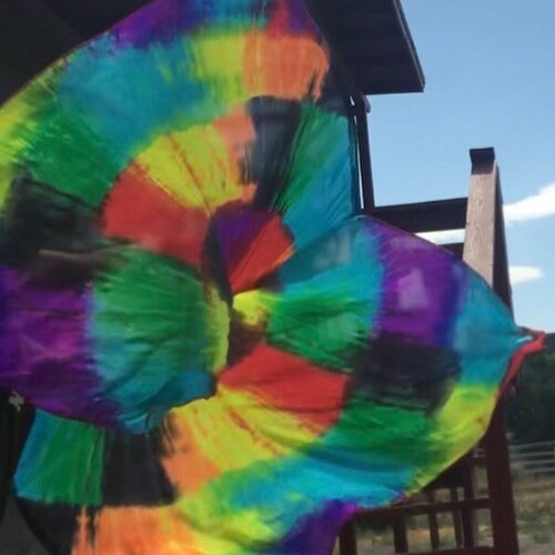 Weighted Flags UV Glow Hand Dyed Silk Spin Flags Made to - Etsy