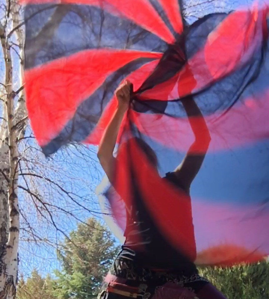 Silk Swing Flags Pair of Hand Painted Spin Flags. This Pattern Creates ...