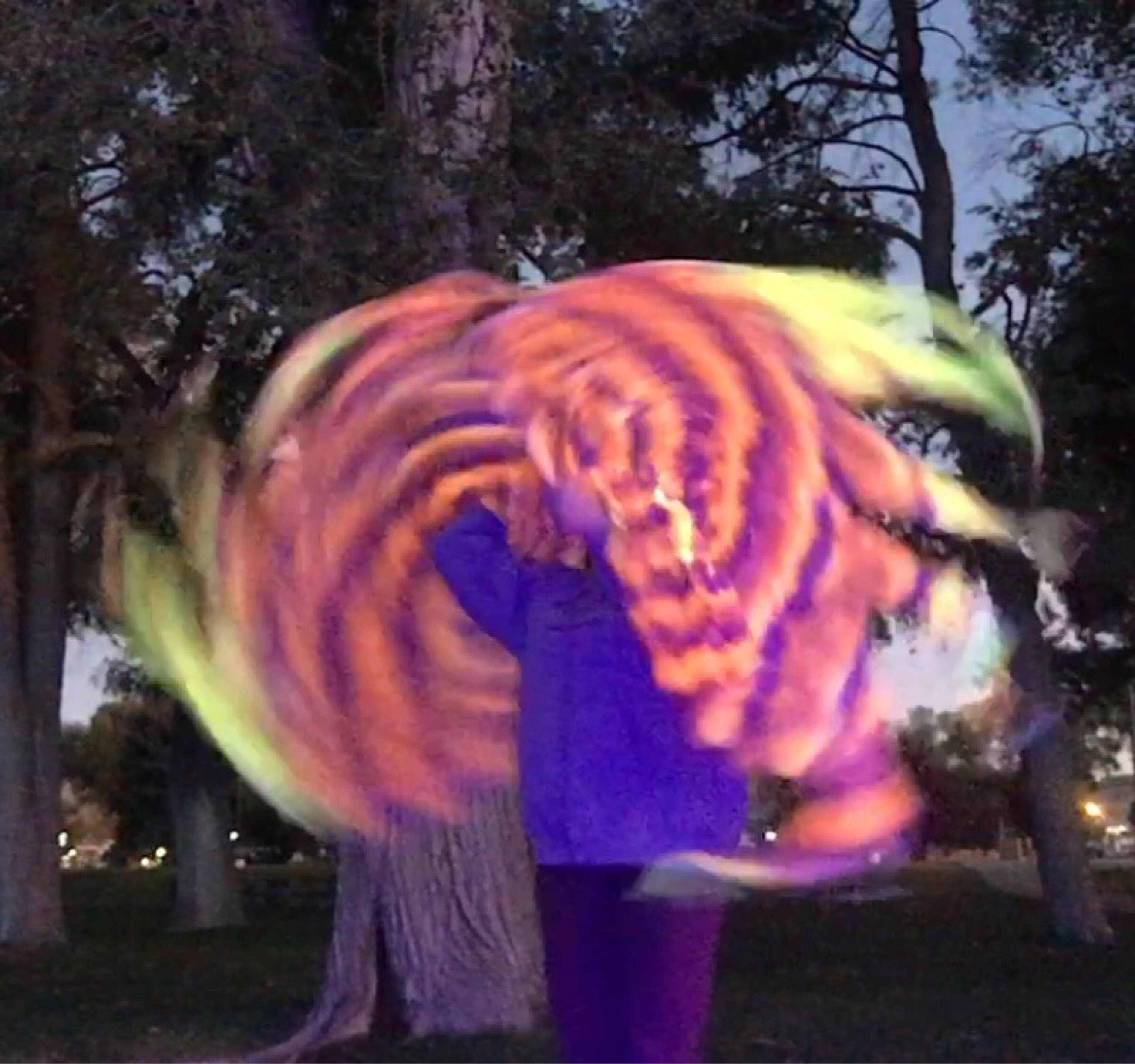 X Large Hand Dyed UV Glow Silk Spin Flags With Flame Tips - Etsy