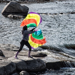 Silk Swing Flags Pair of Hand Painted Spin Flags. This Pattern Creates ...