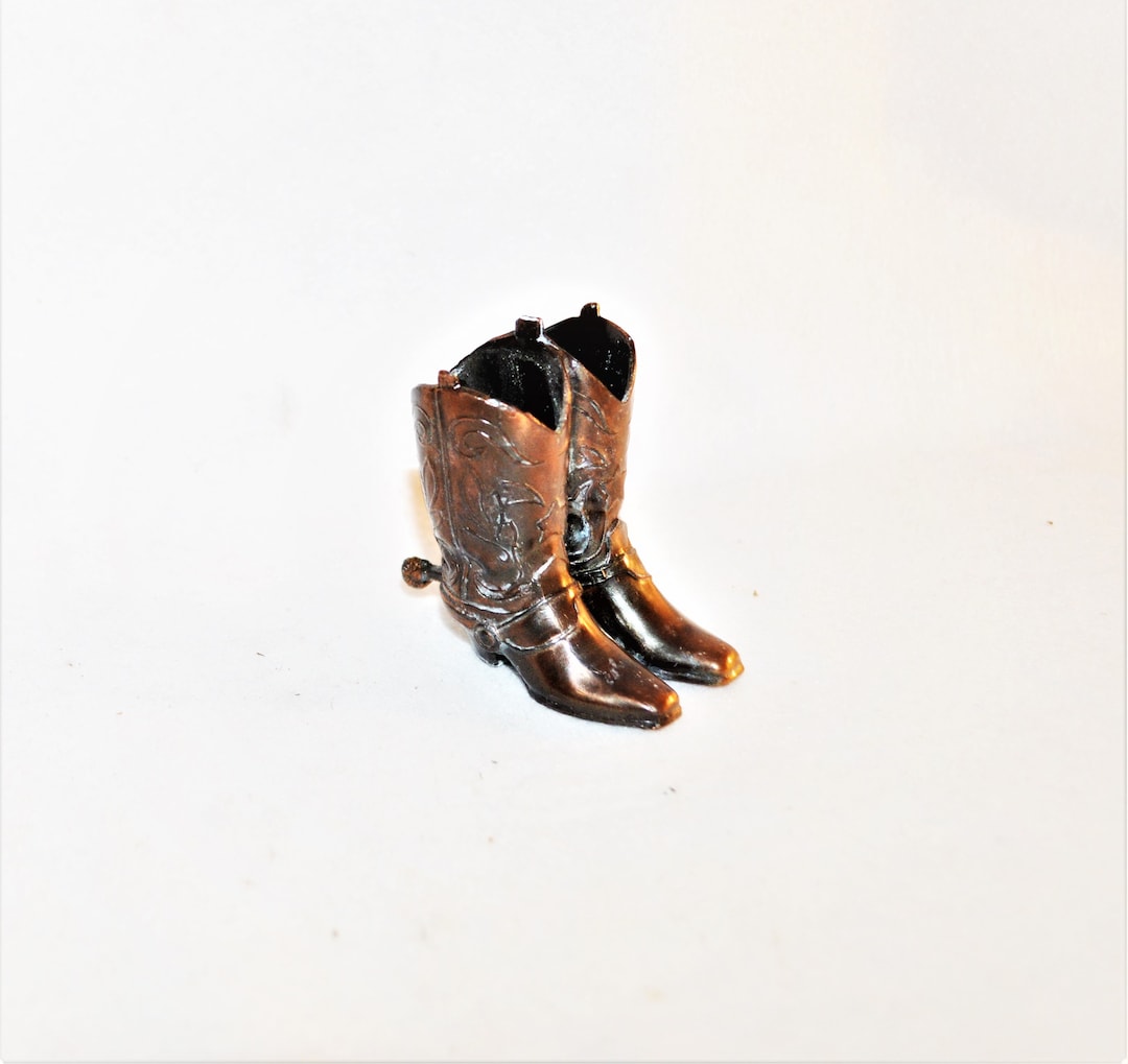 Cowboy Boots Figurine Statue Western Copper Bronze Country Farmhouse ...