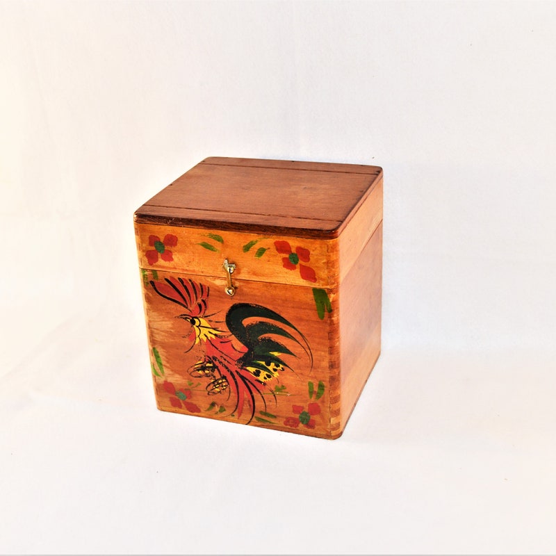Wooden Painted Recipe Box - Etsy