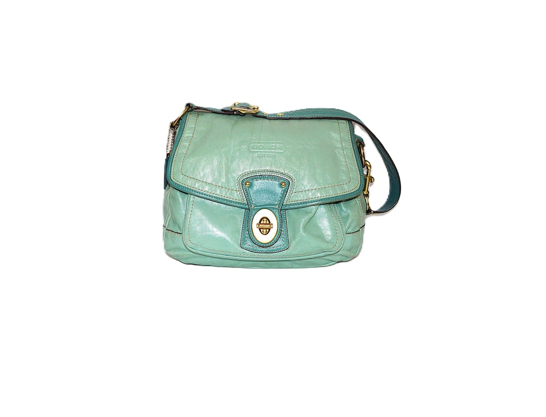 Coach Hobo Legacy Green Shoulder Bag Gold Celedon Leather 65th ...