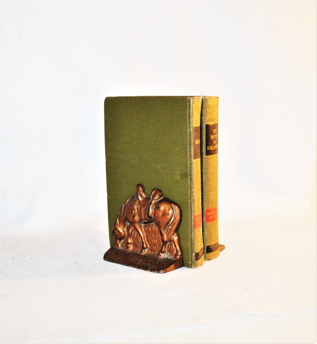 Horse Bookends Western Statue Figurines Copper Bronze Country Farmhouse ...