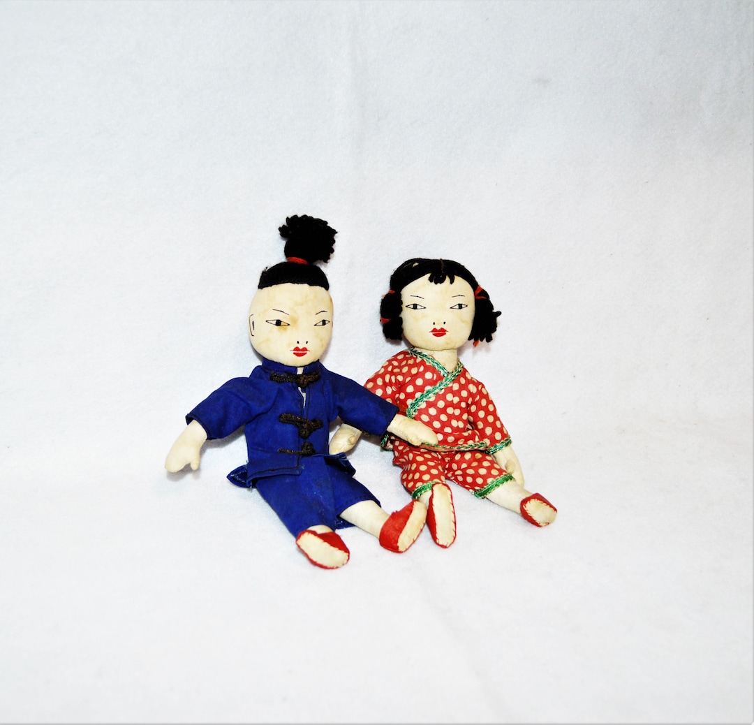 Asian Doll Girl Boy Twins Cloth Set Stuffed Chinese Japanese Oriental ...
