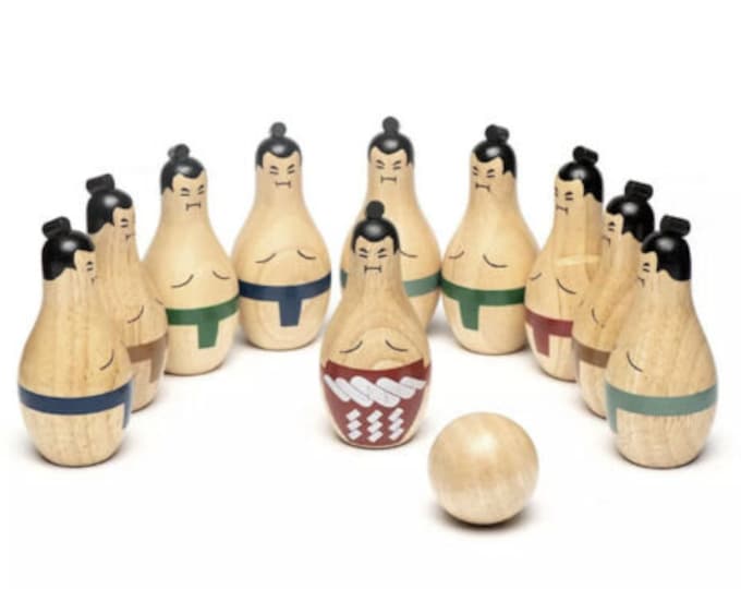 Mini Bowling Set Wood Skittles Ten Pin Father's Day Gift Tabletop ...