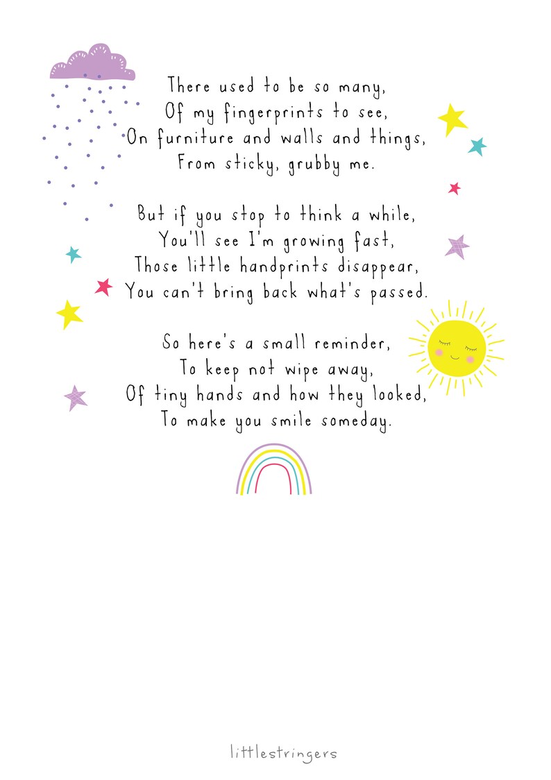 Baby Handprint Poem Keepsake Print: Nursery Wall Art - Etsy