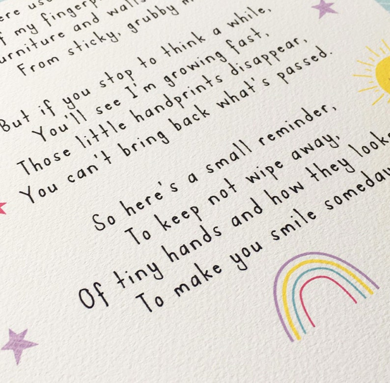 Baby Handprint Poem Keepsake Print: Nursery Wall Art - Etsy