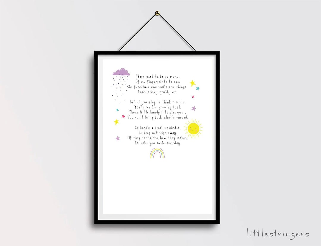 Baby Handprint Poem Keepsake Print: Nursery Wall Art - Etsy