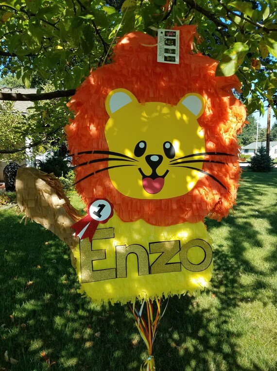 Lion pinata, jungle pinata, safari pinata, first birthday, animal ...