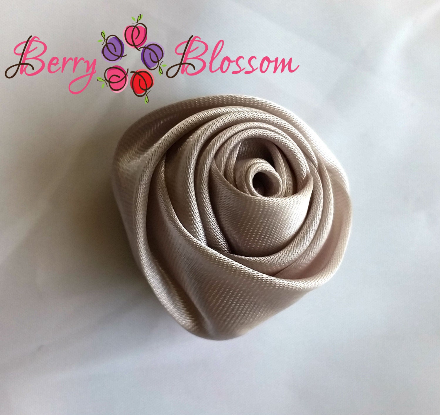 Silver Satin Rosette 2 Inch Size Satin Rose Flowers | Etsy