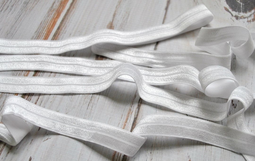 Snow White Stretch Elastic 5/8 Inch Shiny Elastic by the - Etsy