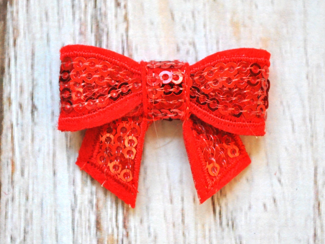 Red Sequin Bows 3pc 1.75 Inch Bow Accessory Bow Appliques - Etsy