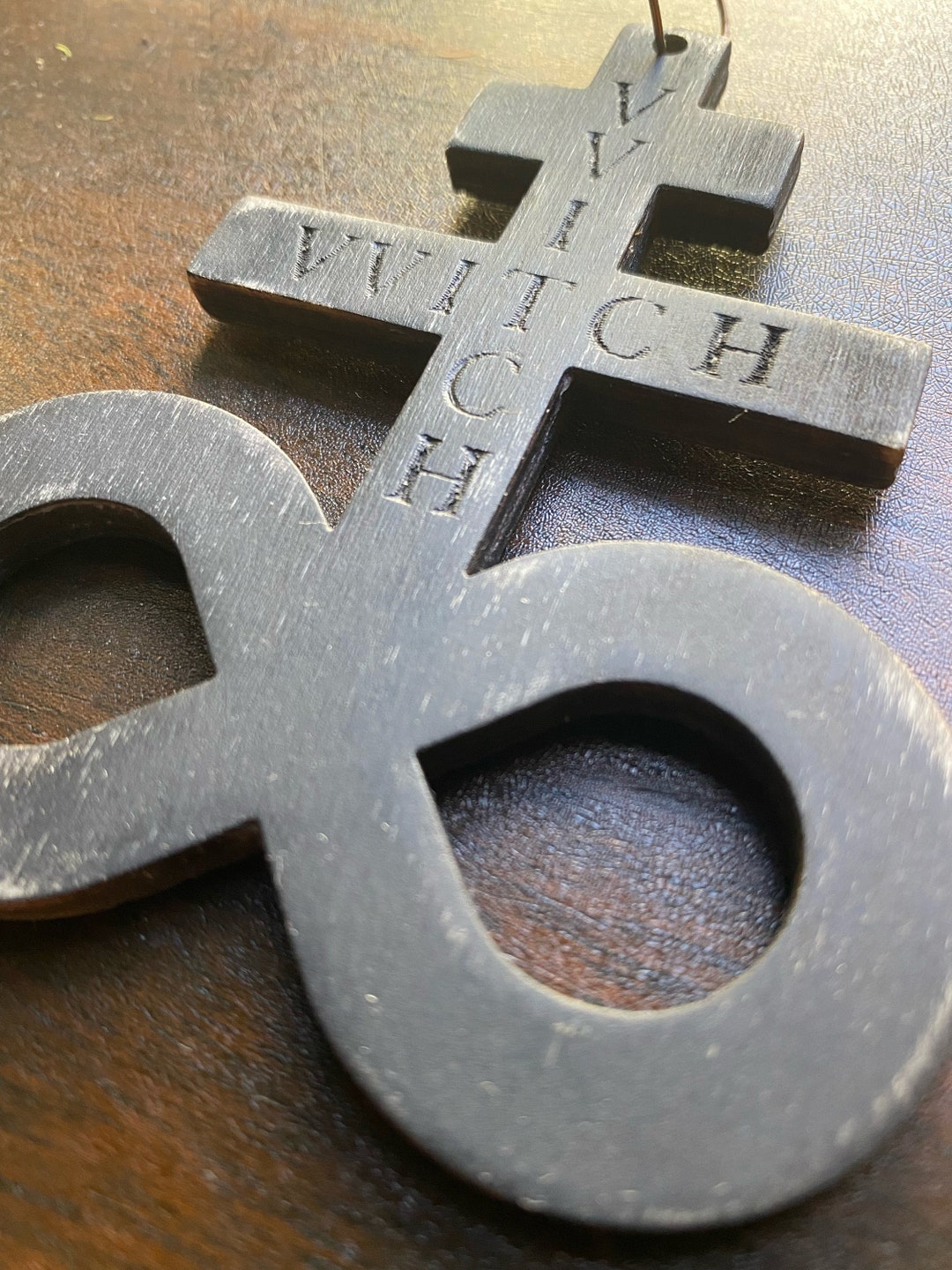Brimstone Small Hanging Wood Symbol Ornament With "vvitch" Laser ...