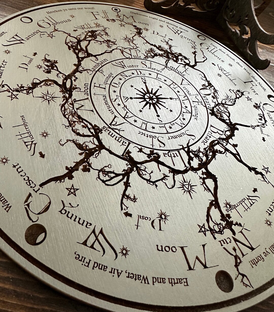 Wheel of the Year Deep Laser Carved Hand Finished Calendar Altar Tile ...