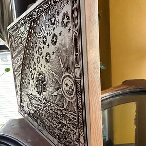 Flamarrion Woodcut, Solid Maple Wood Carved Esoteric Wall Decor ...