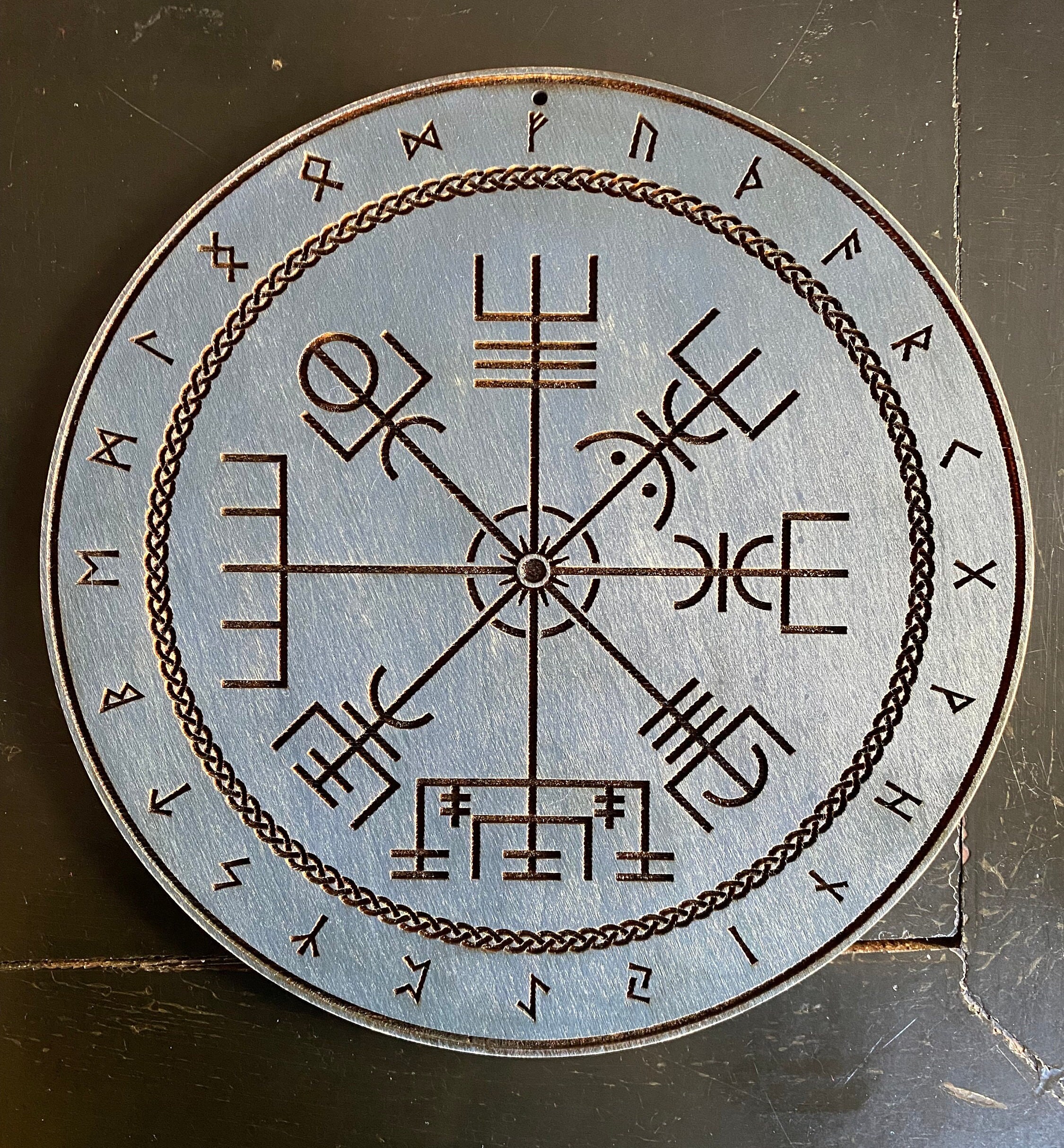Vegvísir Magical Runic Compass Deep Laser Carved Hand Finished | Etsy