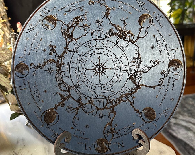 Wheel of the Year Deep Laser Carved Hand Finished Calendar Altar Tile ...