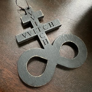 Brimstone Small Hanging Wood Symbol Ornament With vvitch Laser Engraved ...
