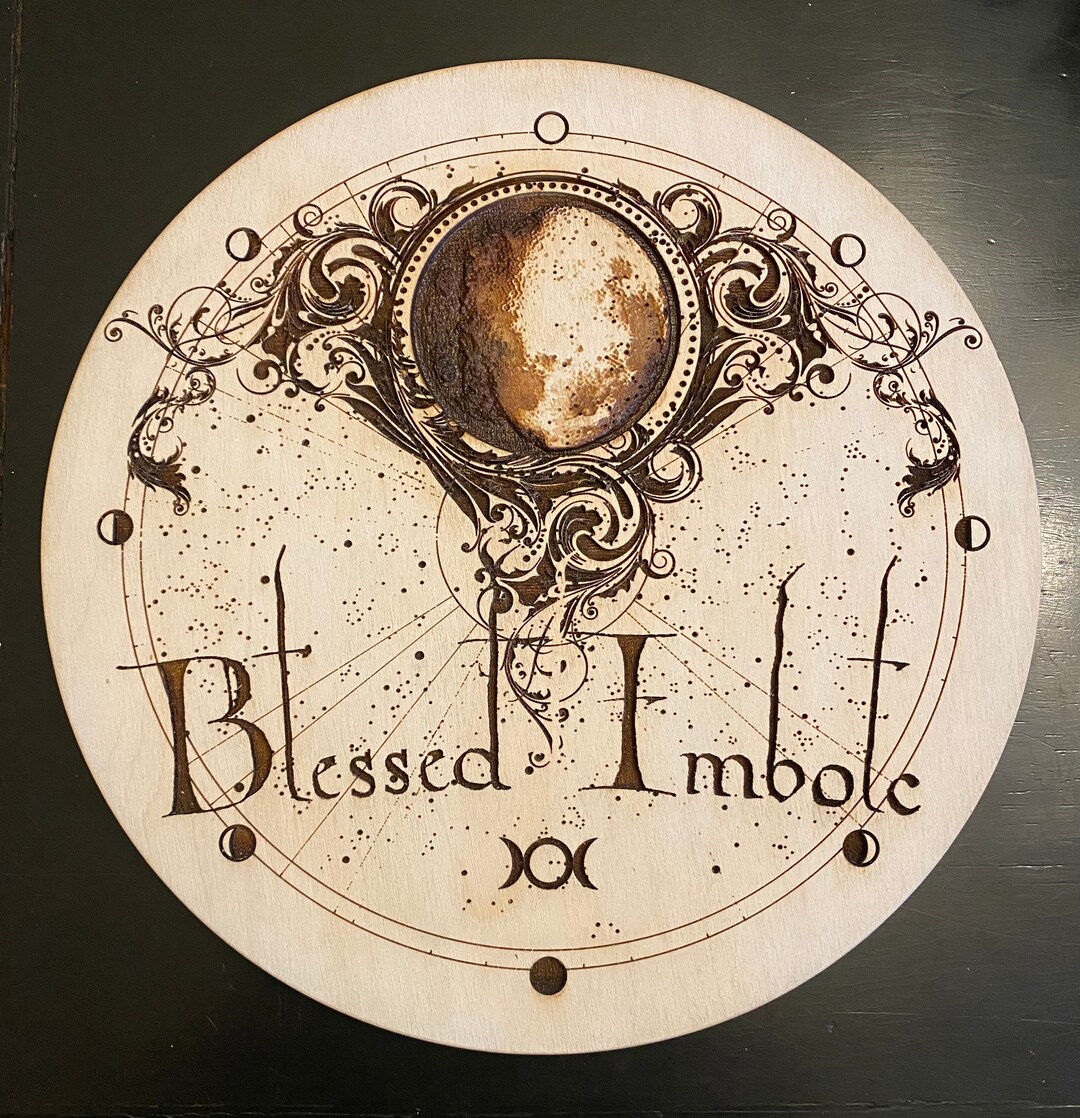 Wiccan Sabbats With Triple Goddess Symbol and Celestial Map Beige Wood ...