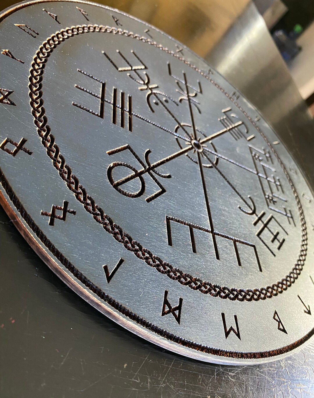 Vegvísir Magical Runic Compass Deep Laser Carved Hand Finished Plaque ...