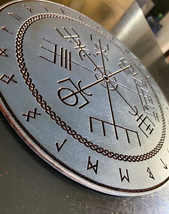 Vegvísir Magical Runic Compass Deep Laser Carved Hand Finished | Etsy