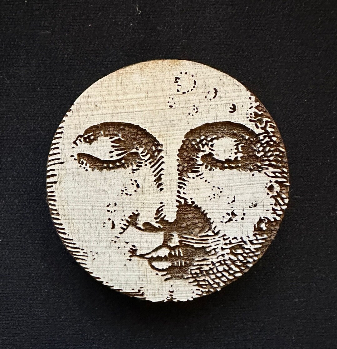 Mini Sleepy Moon Face Laser Engraved Magnet - Etsy