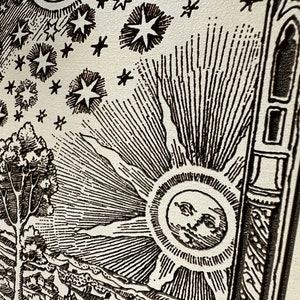 Flamarrion Woodcut, Solid Maple Wood Carved Esoteric Wall Decor ...