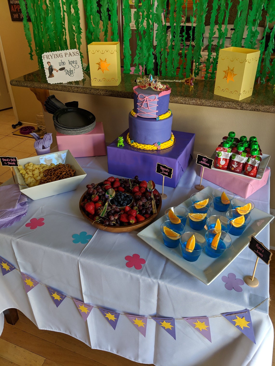 Tangled / Rapunzel Mini Table Banner Choose Size and Colors | Etsy