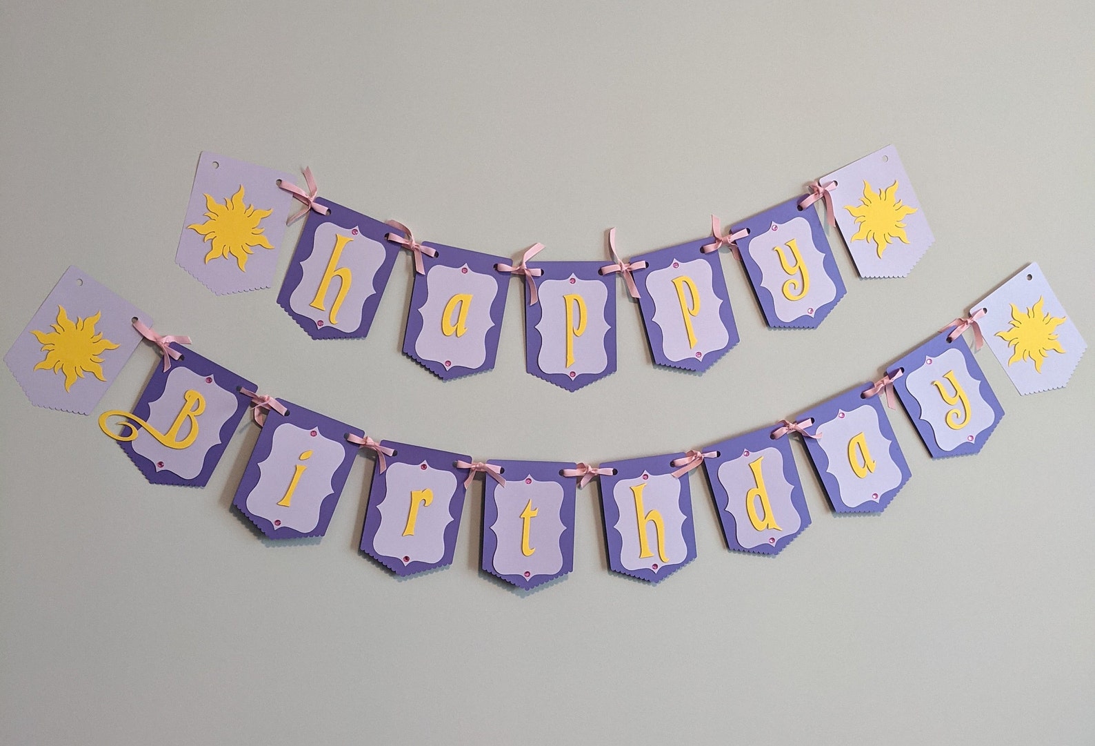 Rapunzel Birthday Banner With Rhinestone Details - Large Statement ...