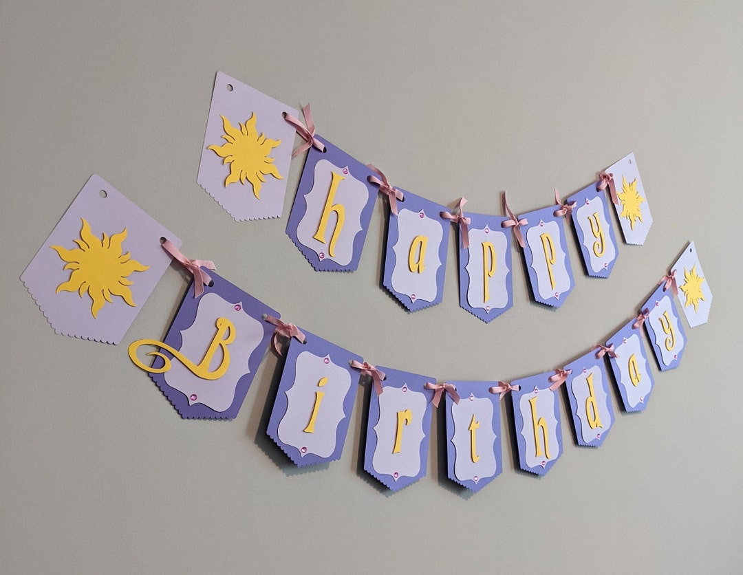 Rapunzel Birthday Banner With Rhinestone Details Large - Etsy