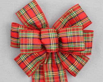 Tartan Plaid Christmas Wreath Bow Plaid Christmas Bow, Tartan Plaid Bow - Etsy