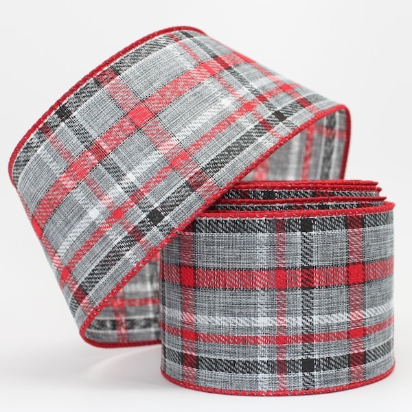 Gray Plaid Ribbon - Etsy