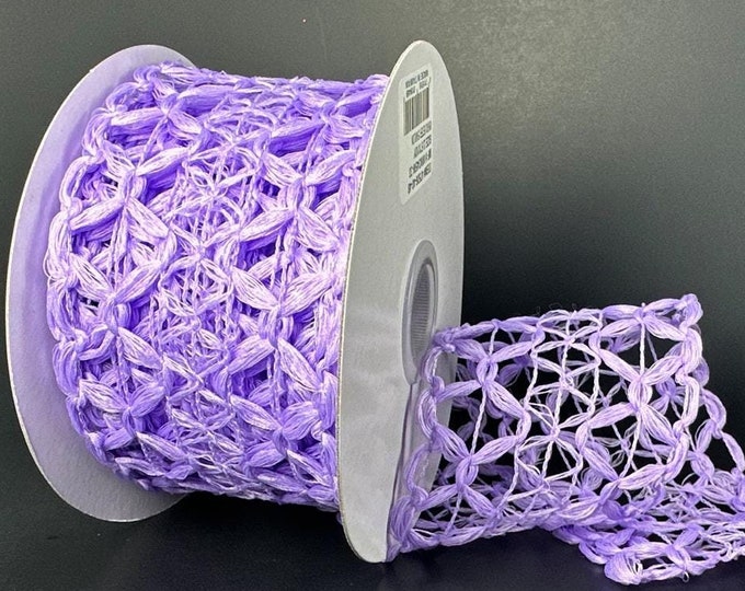10 Yards Lavender Scalloped Jute Wired Edge Ribbon - Spring Ribbon ...