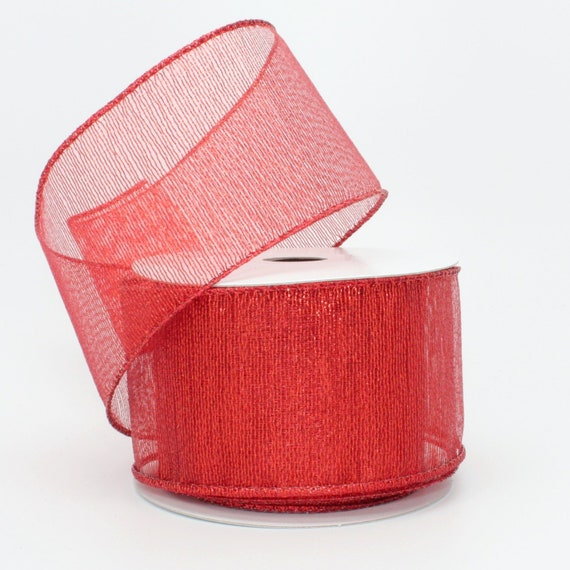 2 1/4 Red Metallic Ribbon 10 Yards 9 Meters Baking Packaging & Wrapping ...